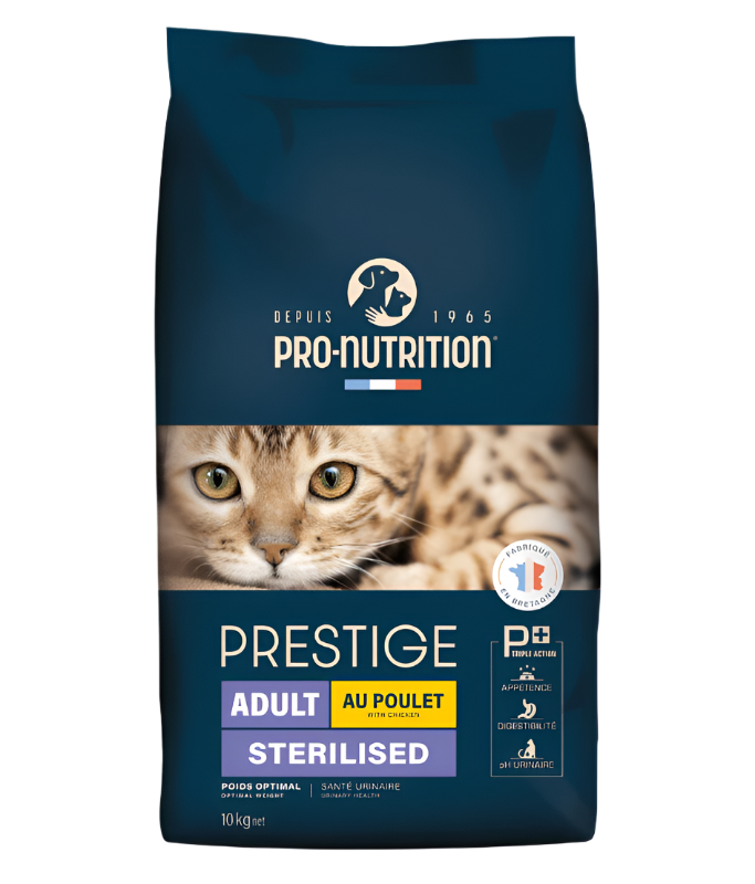 Pro Nutrition Prestige Adult Sterilised Chicken Dry Cat Food - 10kg ...