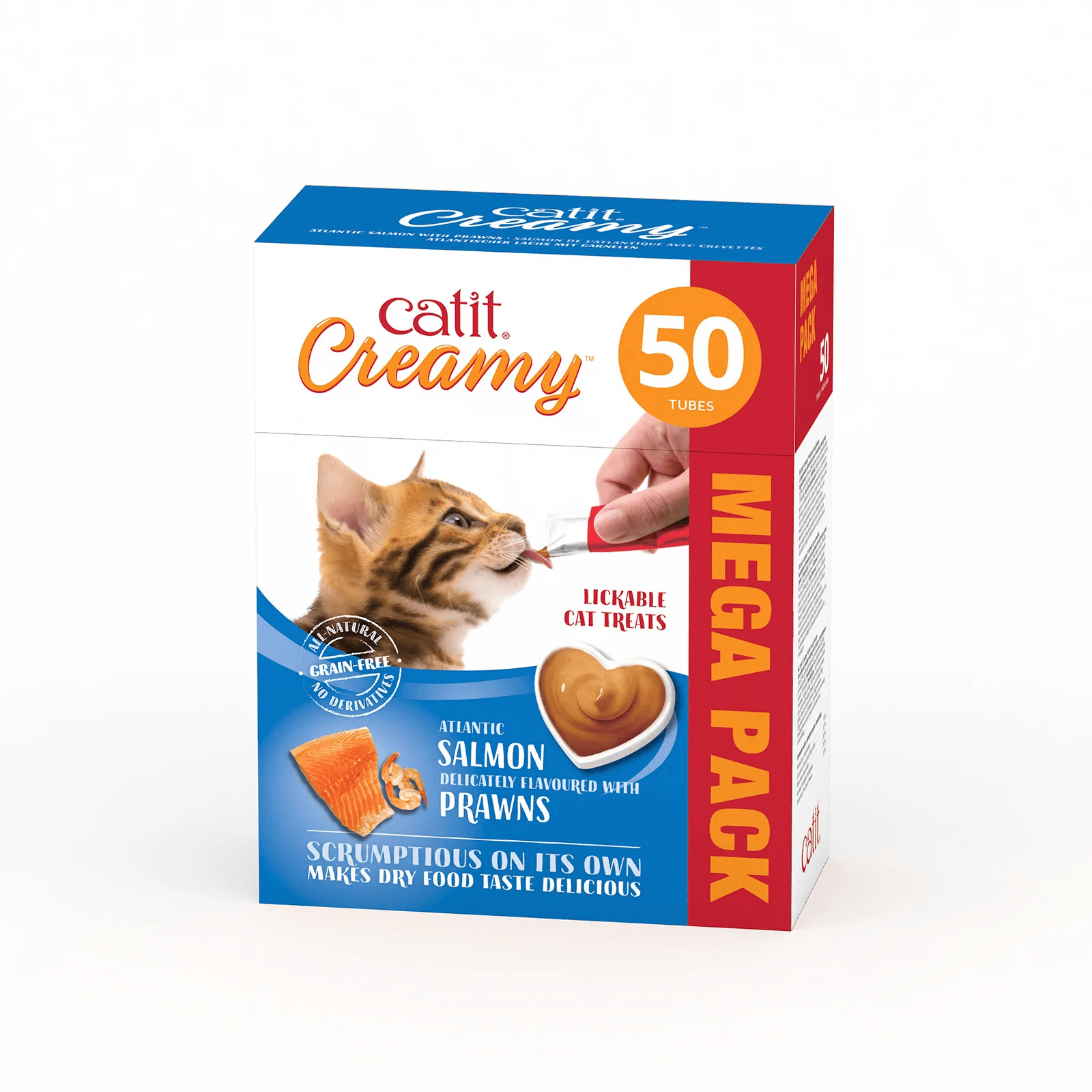 Catit Creamy Treats Mega Pack Salmon With Prawn - 50 Tubes/box | The ...