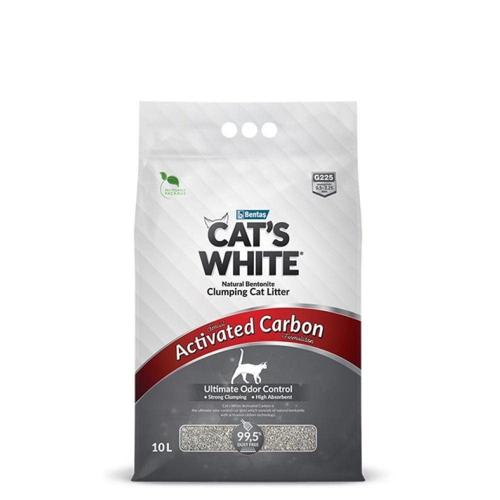 Cats White Activated Carbon Clumping Cat Litter -10L | The Pets Club