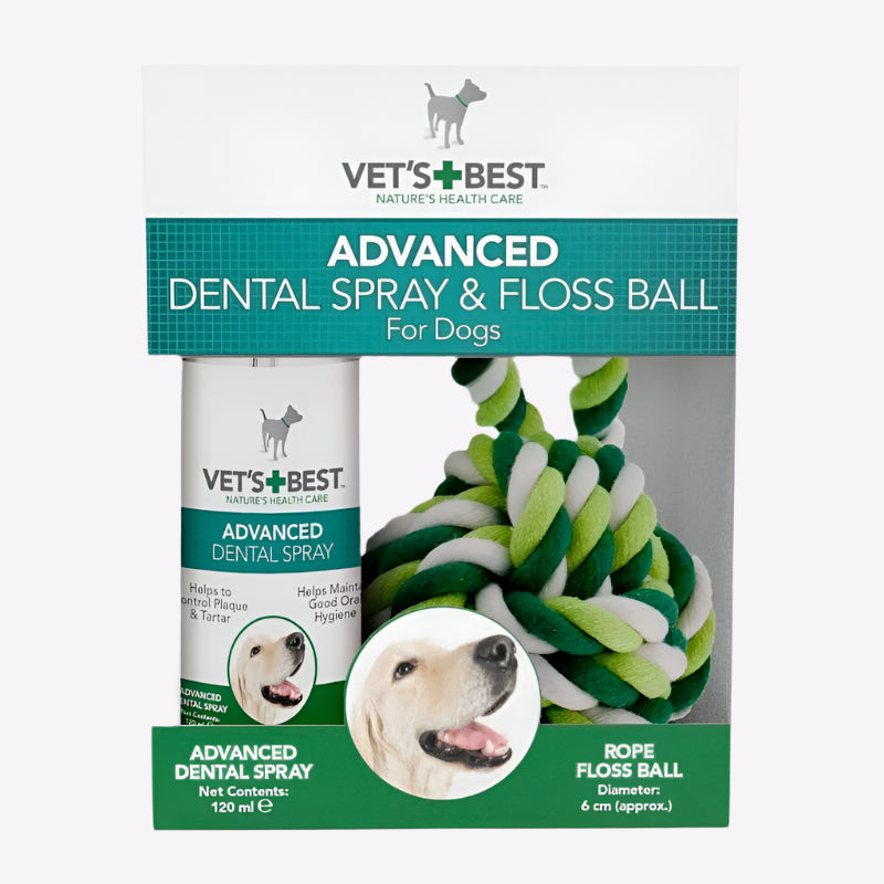 Vets Best Advanced Dental Spray & Floss Ball for Dogs - 120ml | The ...